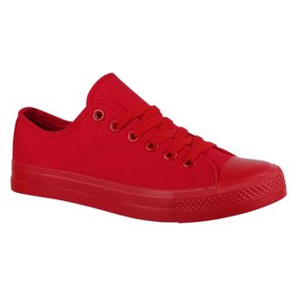 Elara Unisex Sneaker Textil Turnschuh Low top Chunkyrayan Q ZY9032-Rot-41