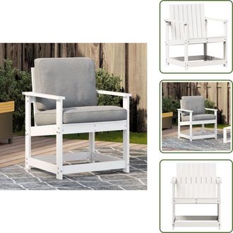 vidaXL Gartenstuhl Wei&szlig; 62x56x77 cm Massivholz Kiefer - Gartensessel - Holzgartenm&ouml;bel - Kiefernwood M&ouml;bel - Outdoor Sessel - Gartenstuhl Wei&szlig; - The Living