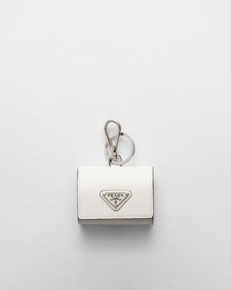 Prada Kopfhörerhülle aus Saffiano-Leder mit Schlüsselanhänger