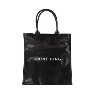 Anine Bing Leo Canvas Tote - - Bags - Damen - Schwarzk - ONE SIZE