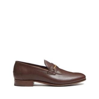 Valentino Garavani Homme, Chaussures, Brun, Taille: 41 1/2 EU Mocassins cha&icirc;ne VLogo marron Antique Brass