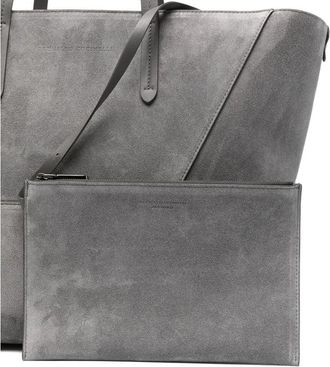 Brunello Cucinelli Panelled Calf Suede Tote Bag - Gray