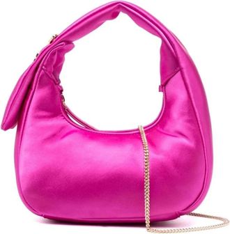 Pinko Pinko, Femme, Sacs, Violet, Taille: ONE Size Satin Hobo Bag with Chain Detail