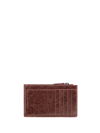 Balenciaga Womens Le City Long Card Holder Berry Red Lamb Ovis Aries Wallet
