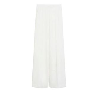 Max Mara Luxuri&ouml;se Wollhose mit weitem Bein - - Trousers - Damen - Wei&szlig; - S