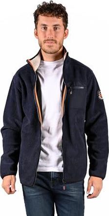Scott Veste Gilet Kordou Style Velour &agrave; Zip Central Col Montant Doubl&eacute; Homme (FR/ES, Alpha/lettres, TG, Taille normale, Taille normale, Bleu marine)
