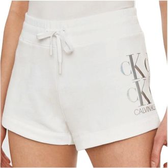 Calvin Klein Femme, Shorts, Blanc, Taille: 42 FR Logo Knit Short