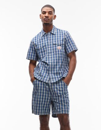 Levi's Workwear - Short &agrave; enfiler densemble &agrave; carreaux - Bleu