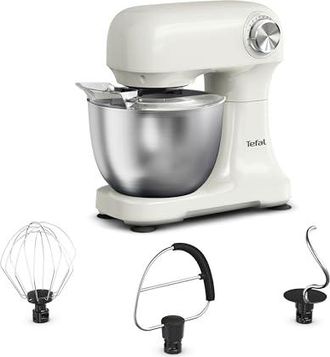 T-fal Bake Easy, K&uuml;chenmaschine, kompakt, einfache Bedienung, 12 Geschwindigkeiten, Pulsfunktion, 3,5-Liter-Sch&uuml;ssel, inkl. Schneebesen, R&uuml;hrbesen, Knethake