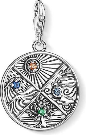 Thomas Sabo Charm Club 1814-945-7 Pendentif-breloque pour femme, 4 éléments (terre, eau, air, feu), en argent Sterling 925