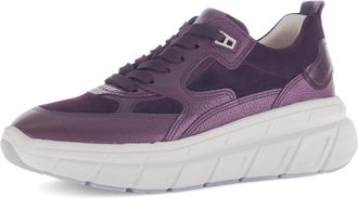 Gabor Damen Low-Top Sneaker, Frauen Sneaker,metallic,Effekt,Easy-Walking,elegant,einlege-Sohle,geschlossen,Oliv,Mulberry Kombi,39 EU / 6 UK