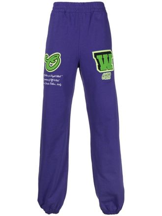 Off-white pantalon de jogging à patch logo - Violet