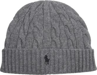 Ralph Lauren Bonnet en laine m&eacute;lang&eacute;e Signature Pony - Homme - Accessoires - Gris - Taille: ONE Size