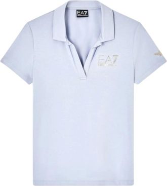 Emporio Armani Emporio Armani Ea7, Femme, Tops, Bleu, Taille: 38 FR Polo &agrave; Manches Courtes Evolution