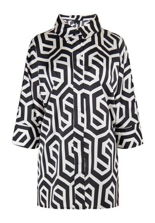 Dreimaster Dreimaster Hemdbluse Damen schwarz-wollwei&szlig;