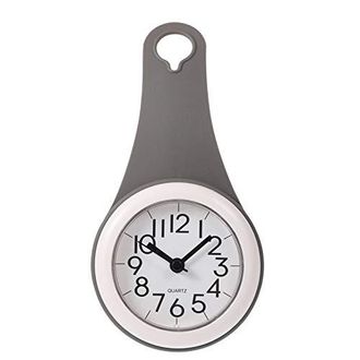 BESPORTBLE Horloge Murale de Salle de Bain &eacute;tanche &agrave; roulettes silencieuse &agrave; Quartz avec Pendentif Silencieux et Horloge Murale &agrave; Suspendre Robe Serviette cl&eacute;s G