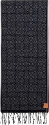 Loewe Kaschmir Anagram Schal mit Fransen - - Accessories - unisex - Schwarzk - ONE SIZE