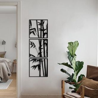 Hanah Home Stylish Black Decorative Metal Wall Accessory, 45 x 45 cm, 100% Steel (1.2 mm Thick), Durable & Elegant Design for Home or Office Decor