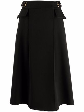 Elisabetta Franchi jupe &eacute;vas&eacute;e &agrave; poches &agrave; rabat - Noir