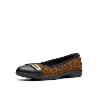 Clarks Femme Meadow Rose Ballerines, imprim&eacute; l&eacute;opard, 41 EU Large