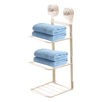 Generic Saugnapf-Aufbewahrungsregal, Wand-Duschorganisator-Rack besteht aus Eisenmaterial und ist nicht leicht beschädigt oder verformt, Wandfalter-Aufbewahru