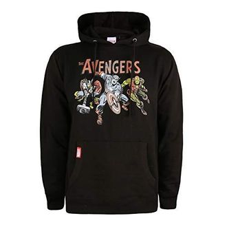 MARVEL Vintage Avengers Hoodie Sweatshirt Capuche, Noir, L Homme