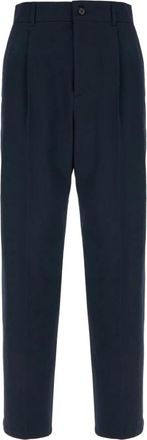 Valentino Garavani Homme, Pantalons, Bleu, Taille: L Pantalons En Gabardine De Coton Avec Broderie Vlogo