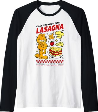 Garfield Lasagne Lover Italian Monday Blues Remedy Classic Raglan