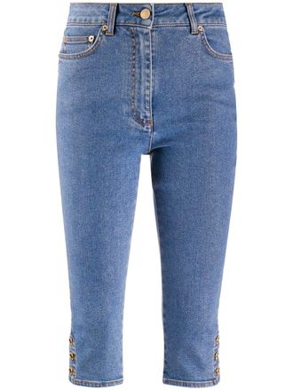 Moschino jean court &agrave; ourlets boutonn&eacute;s - Bleu