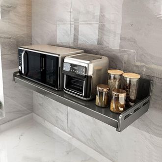 Generic Gartenschrank Mehrzweckschrank Metall 2 Montagem&ouml;glichkeiten L&auml;nge: 50/60/80/100 cm Erh&ouml;hte Seitenschienen Mit Verschiebbaren Haken Und Kabeldurchf&uuml;hr