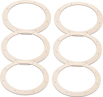 Amosfun Blumenkranzrahmen 6 Stück Holzkreis Kranzherstellungsrahmen Weihnachtskranzmaterial