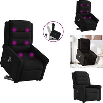 vidaXL Massagesessel mit Aufstehhilfe Schwarz Stoff - Massagesessel Mit Aufstehhilfe - Massagesessel - Relaxsessel - Sessel