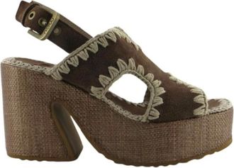 Mou Femme, Chaussures, Brun, Taille: 40 EU Sandales en daim et raphia