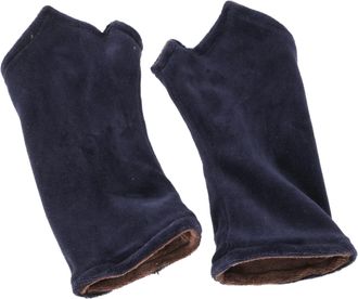 Guru Shop Handstulpen aus Samtstoff - Blau/coffee, Herren/Damen, Baumwolle