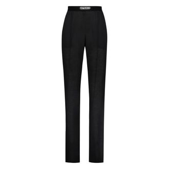 Tom Ford Cashmere-Hose mit elastischem Bund mit Logo - - Trousers - Damen - Schwarzk - XS