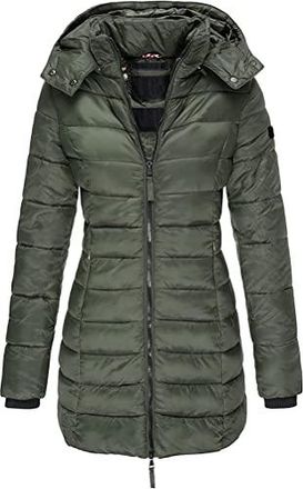 Onsoyours Veste à Capuche pour Femme avec Fermeture éclair Veste dhiver Doudoune épaisse à Manches Longues Veste Chaude et Confortable pour Femme Armée Verte S