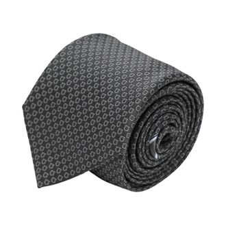 Ferragamo Gancini Print Seidenkrawatte - - Accessories - Herren - Grau - ONE SIZE