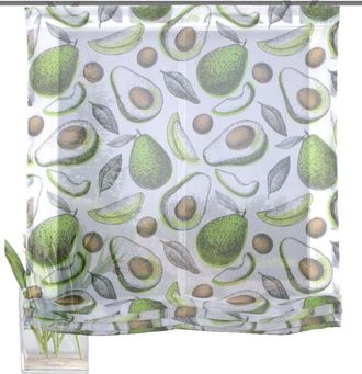 Home Fashion Home fashion Raffrollo Digitaldruck, Polyester, Gr&uuml;n, 140 x 80 cm