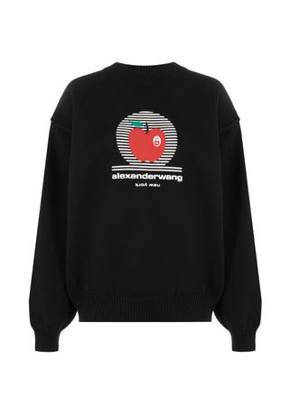Alexander Wang Logo-Pullover in Schwarz