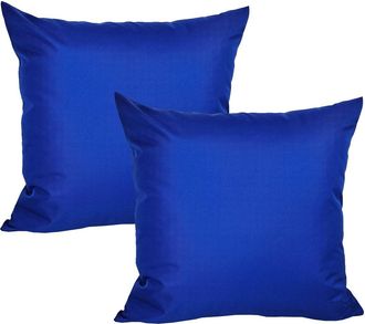 JACK 2er Set Outdoor Kissenhülle Kissenbezug 50x50cm Wasserfest Sitzkissen Lounge Kissen Garten Stuhl Lotus Effekt, Farbe:Blau