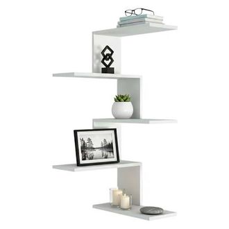 Dmora Regal Galatea 51,5x29,6x109 cm Wei&szlig; 5 Ablagen