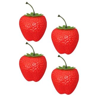 UPKOCH 4st&uuml;cke K&uuml;nstliche Erdbeeren Aus Plastik Realistische Erdbeer-Dekoration K&uuml;nstliches Fruchtornament F&uuml;r Teller Und K&ouml;rbe