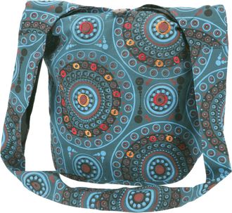 Guru Shop Sadhu Bag, Ethno Shopper, Bestickter Schulterbeutel - Petrol, Unisex - Erwachsene, Synthetisch, 30x32x20 cm