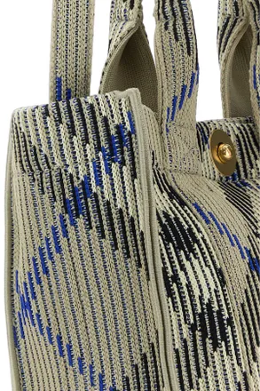 Burberry Woven Geometric Tote Bag - Beige