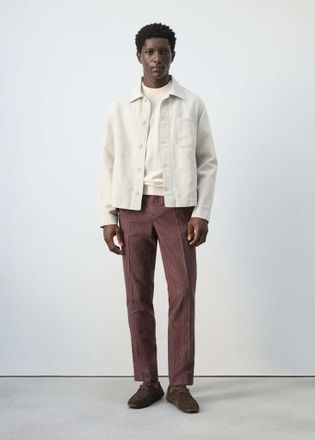 Mango Veste en jean coton lin &eacute;cru - Homme - XXL - MANGO MAN