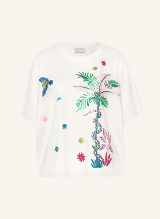 Milano Milano Italy T-Shirt Mit Pailletten weiss
