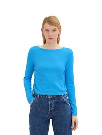 Tom Tailor Denim TOM TAILOR Denim 1035371 T-shirt à Manches Longues Femme,18395 - Rainy Sky Blue,XXL