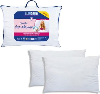 Bleu Calin Set aus 2 Kopfkissen rechteckige mit individueller Füllmengenregulation, 50x70 cm, Weiß
