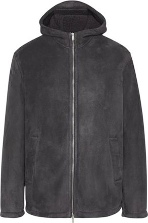 Lardini Homme, Vestes, Gris, Taille: M Hooded Zip-front Jacket