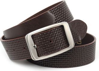 Anthoni Crown Unisex Ledergürtel Gürtel, Braun, 110